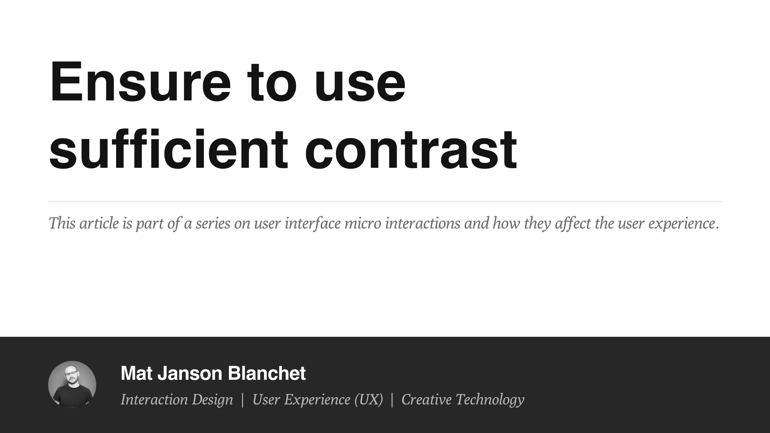 Ensure to use sufficient contrast - Blog | User Experience and ...
