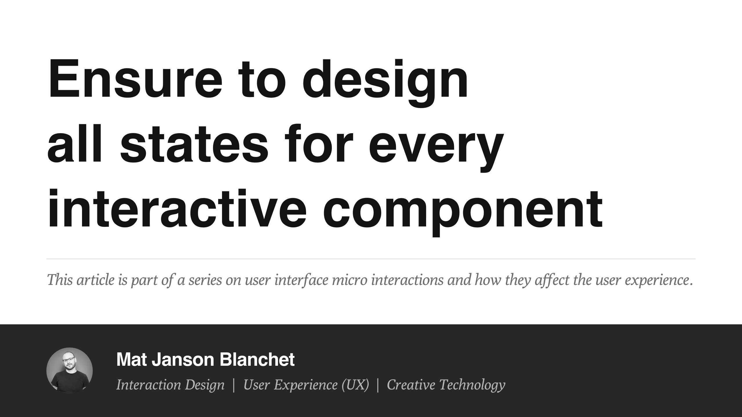 Ensure to design all states for every interactive component - Blog ...