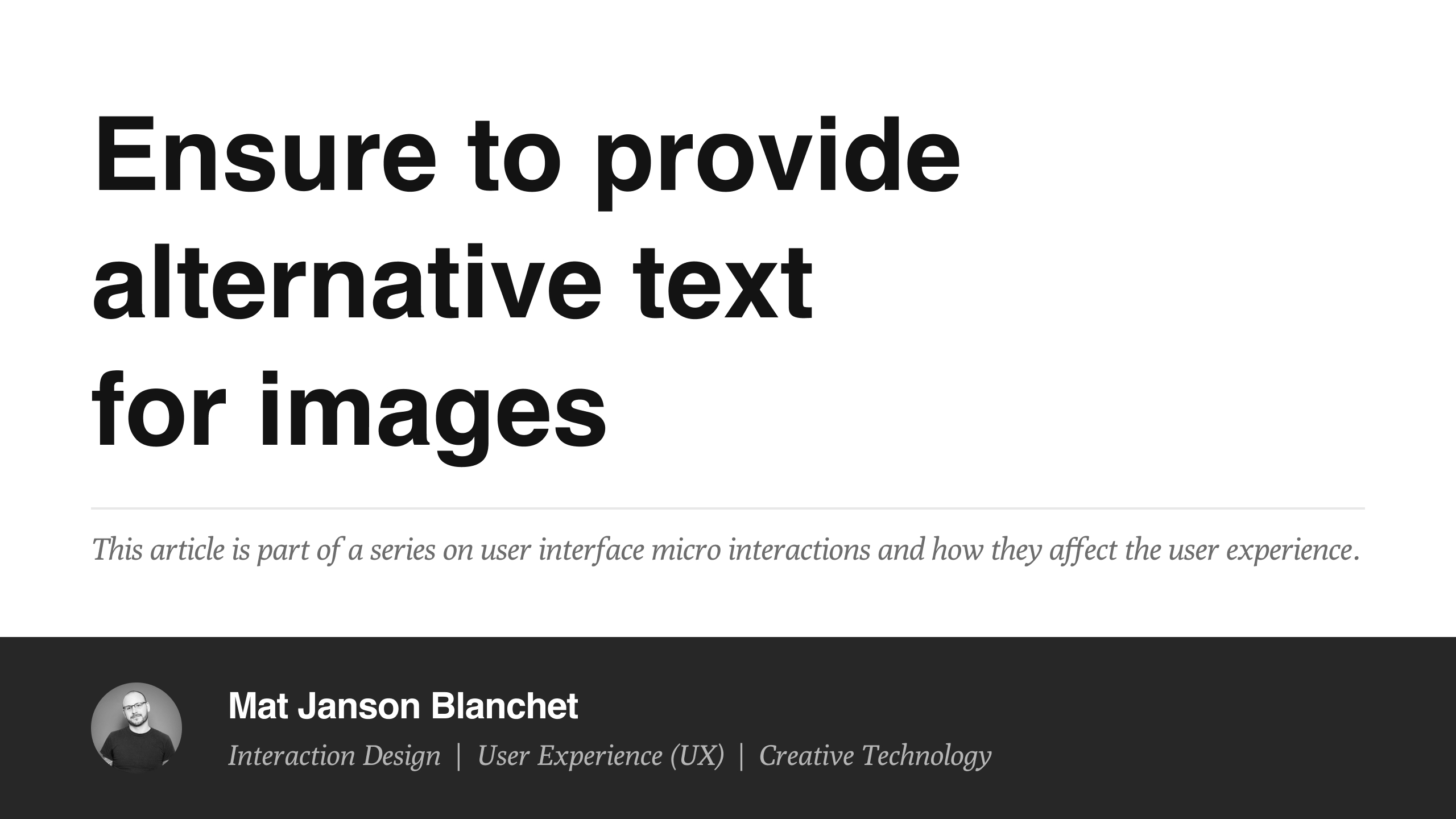 Ensure to provide alternative text for images - Blog | User Experience ...